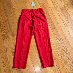 Reiss | Pants & Jumpsuits | Reiss Wool Blended High Waisted Pleated Red ...
